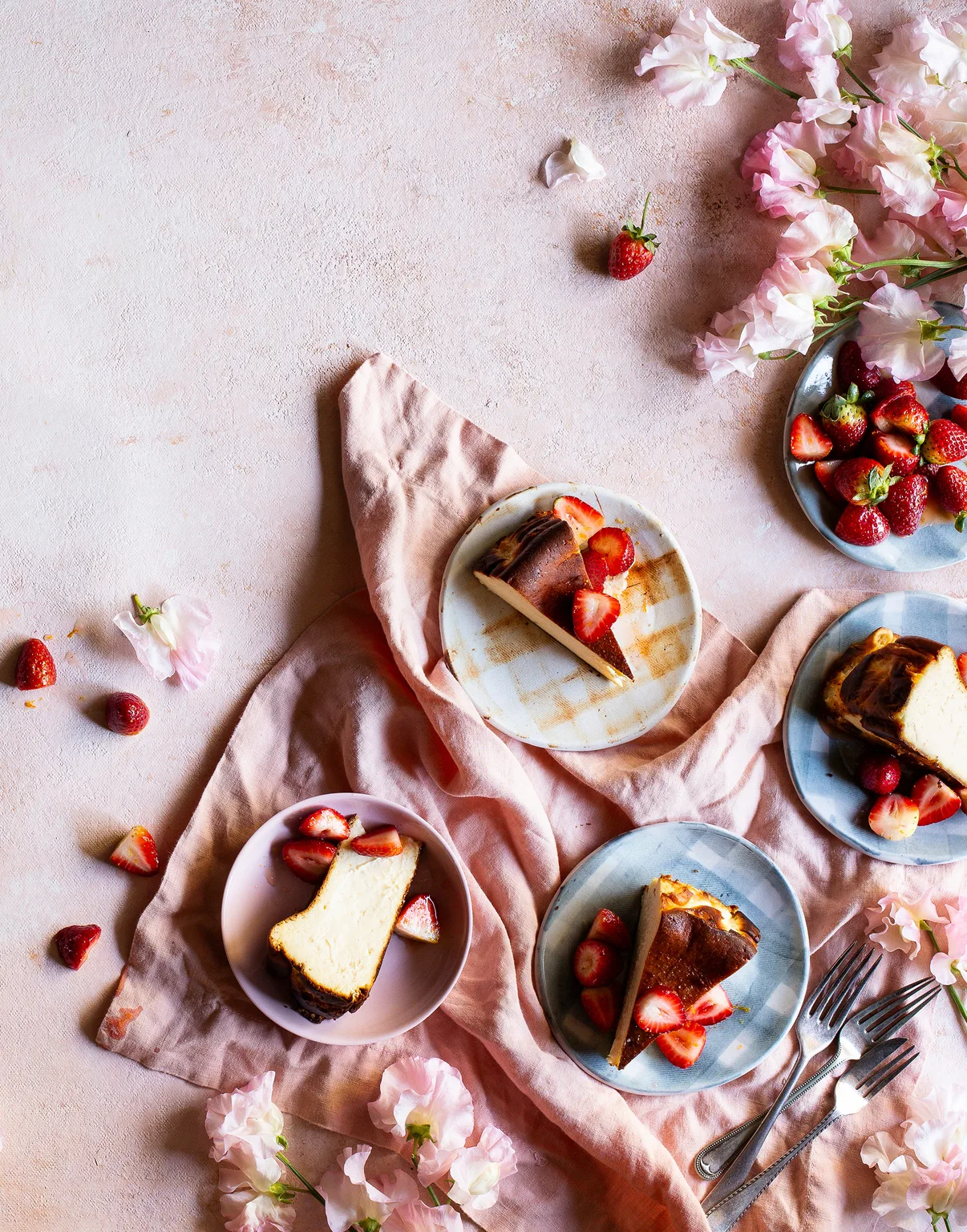 A Basque Cheesecake Recipe With Strawberries
