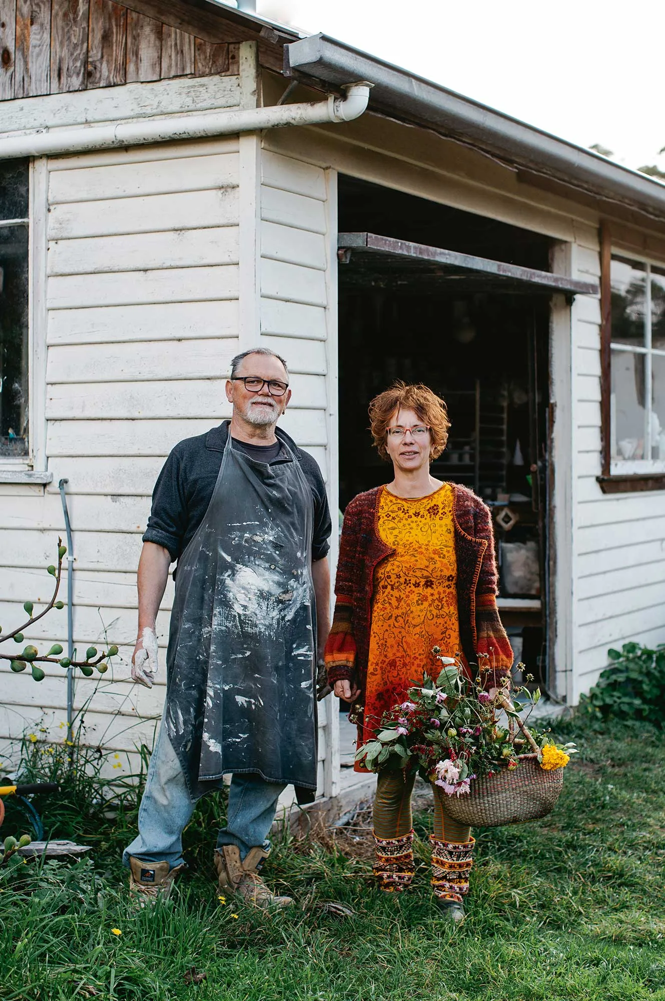 Red farmhouse in Glen Huon: Home to ceramicist couple