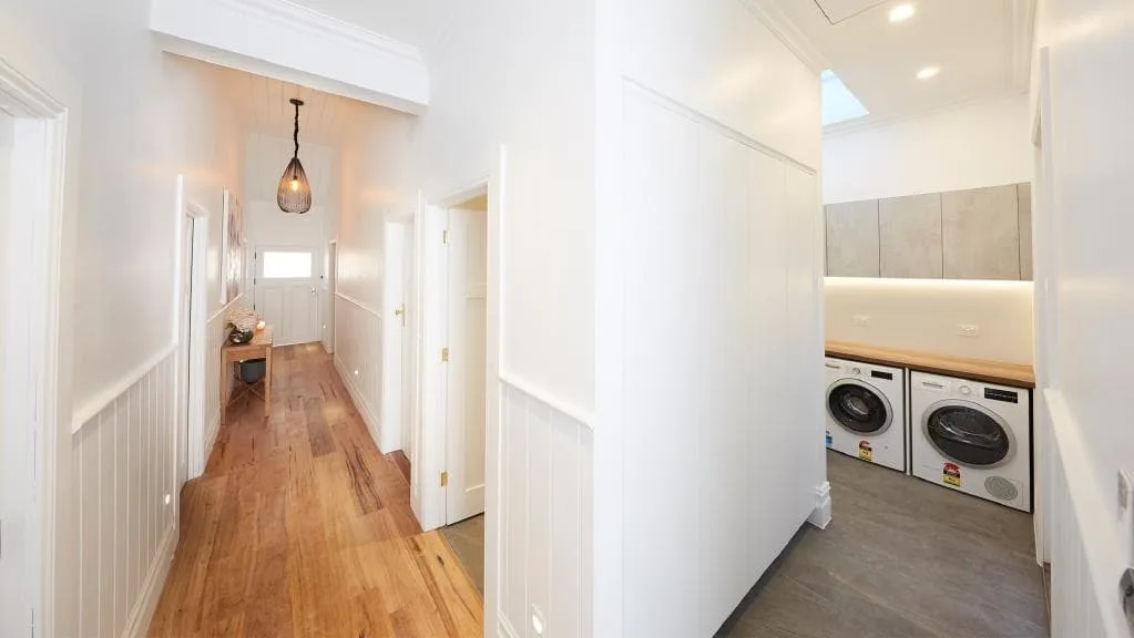 The Block 2017: hallway and laundry reveal